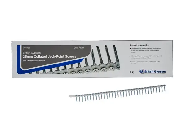 British Gypsum Collated Jack-Point Screws 25mm | British Gypsum
